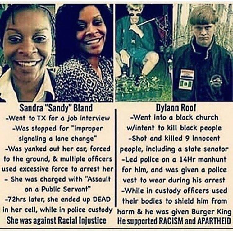 Compare and Contrast: Sandra Bland vs. Dylann Roof | News of the Restless